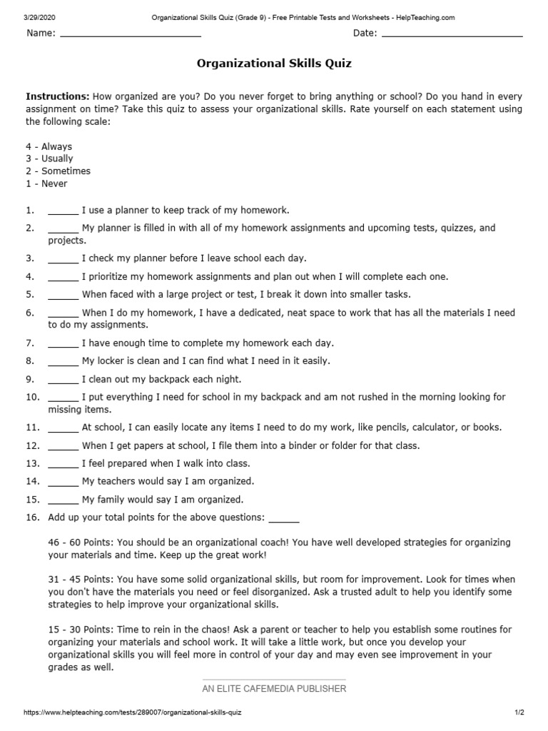 Mr. M - 9th Grade Study Skills - Organization | PDF | Homework | Learning