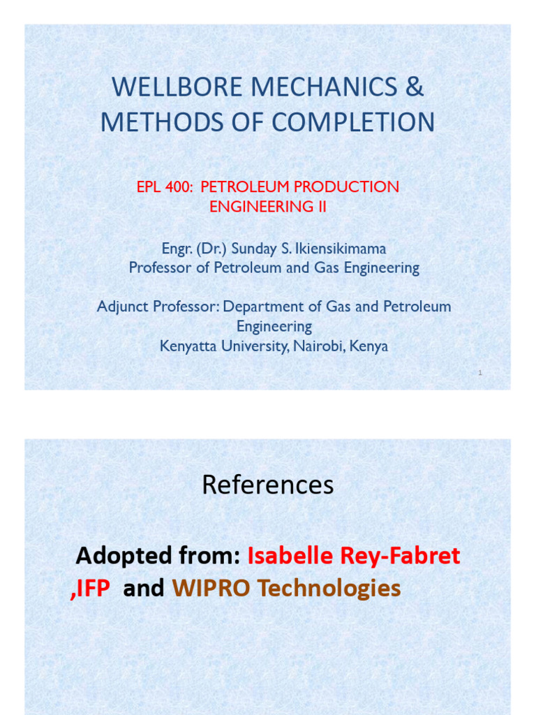 Wellbore Mechanics & Methods of Completion | PDF | Casing (Borehole) | Oil Well