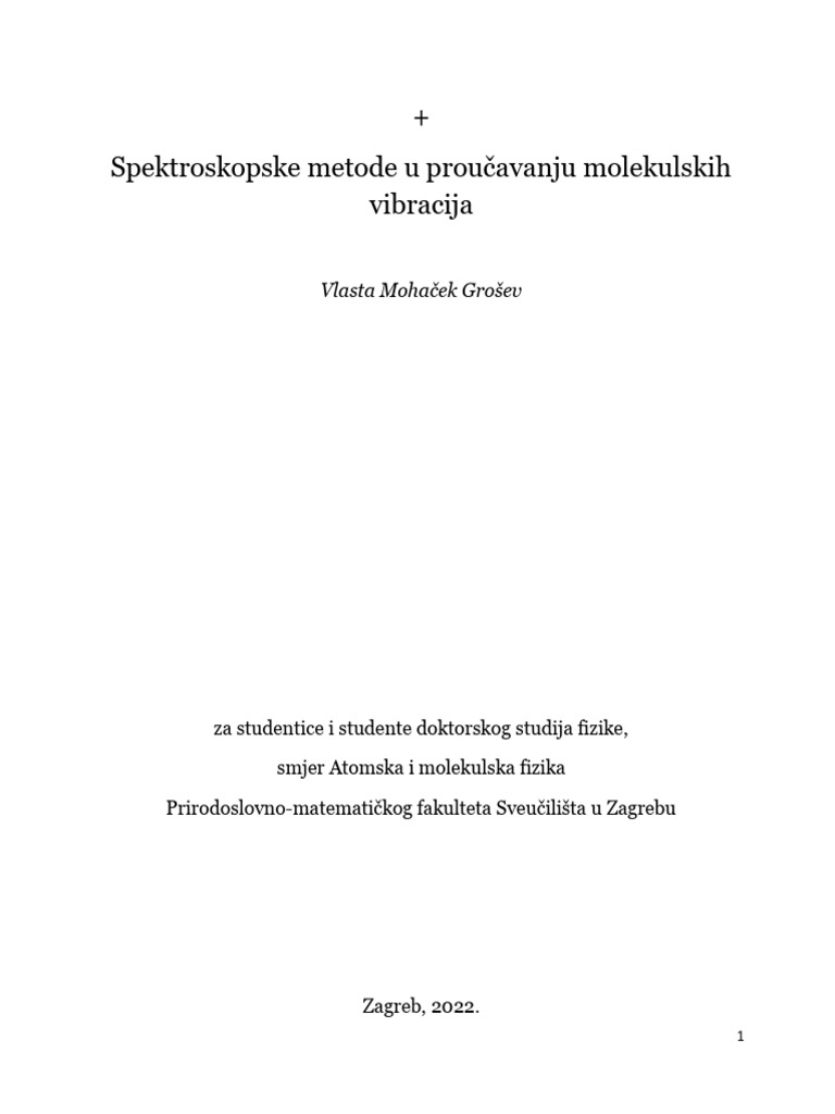 Spektroskopske Metode U Proučavanju Molekulskih Vibracija - 12 - 04 - 2022 | PDF