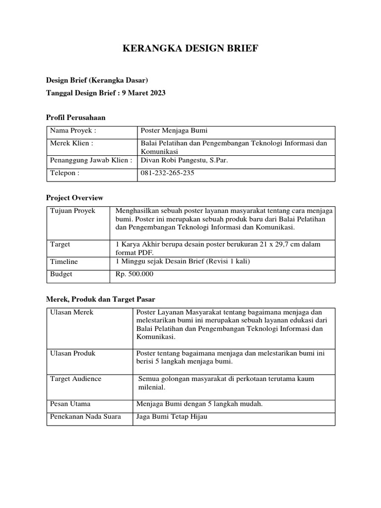 Desain Brieff Poster | PDF