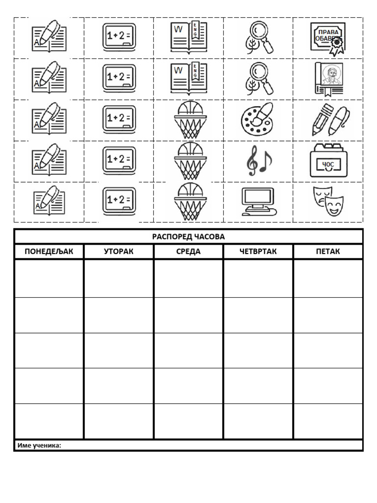 Slikovni Raspored Casova | PDF