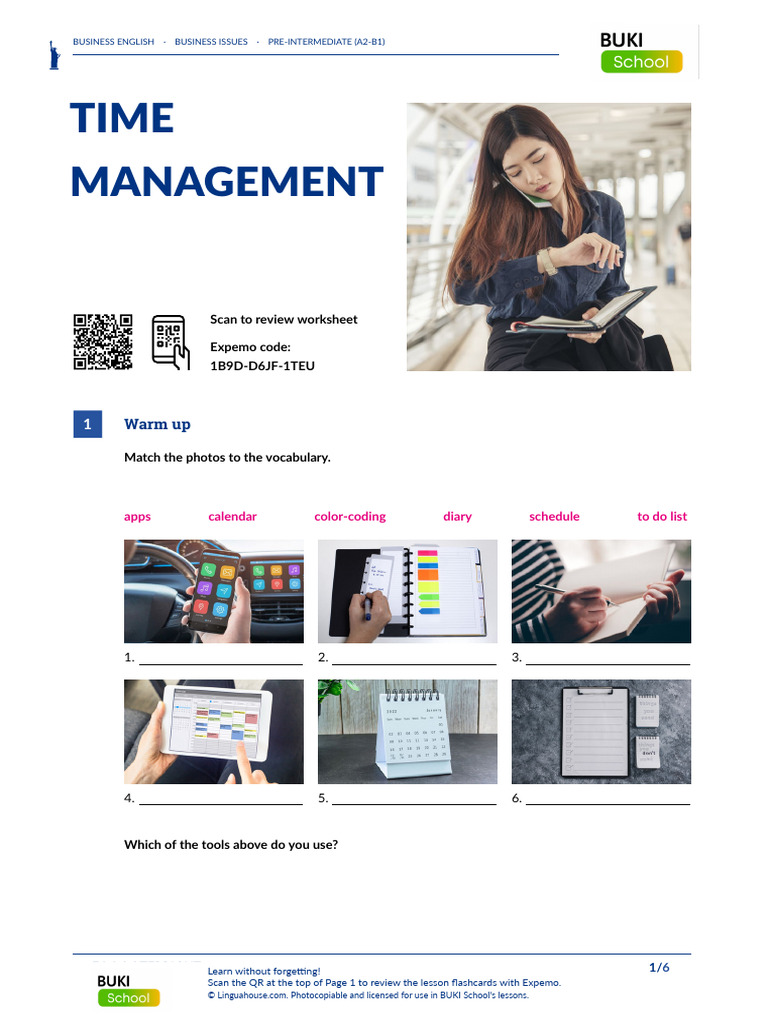 Pre-Intermediate Time Management Guide | PDF | Goal | Time Management