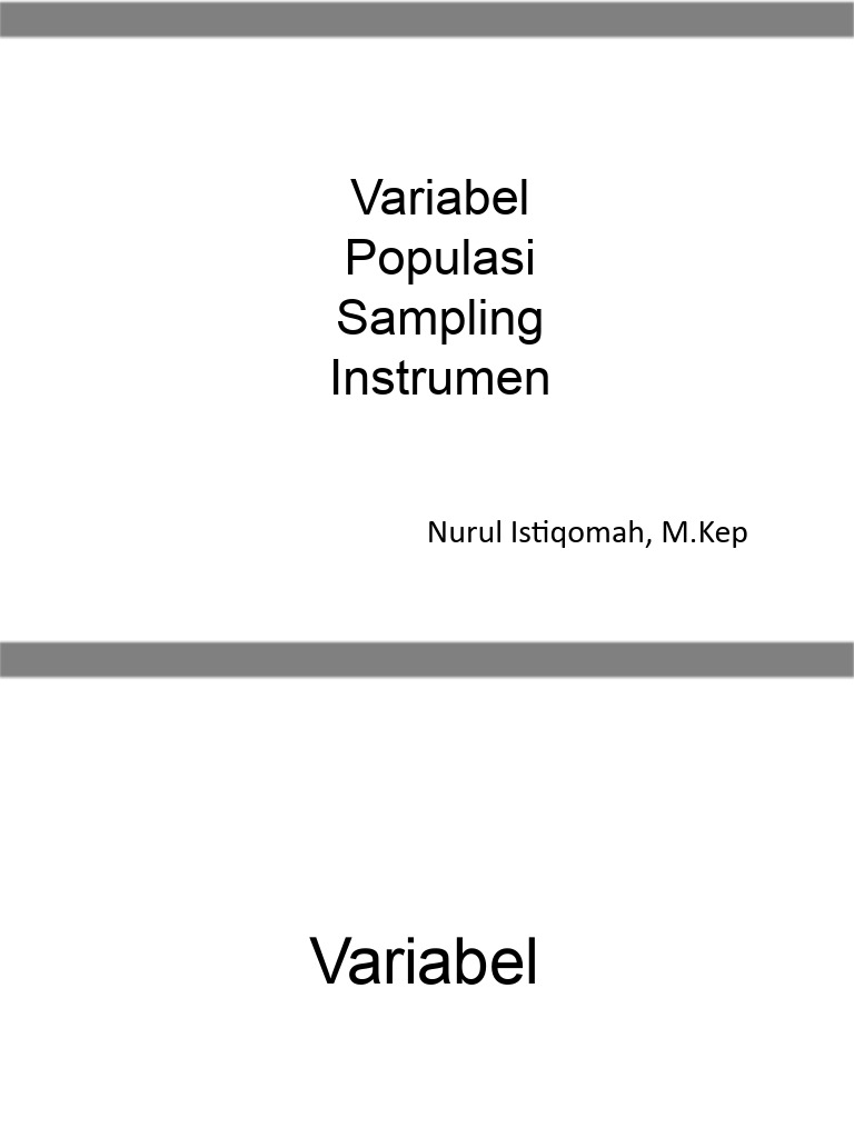 Variabel, Populasi, Sampling & Instrumen | PDF | Karier & Perkembangan ...