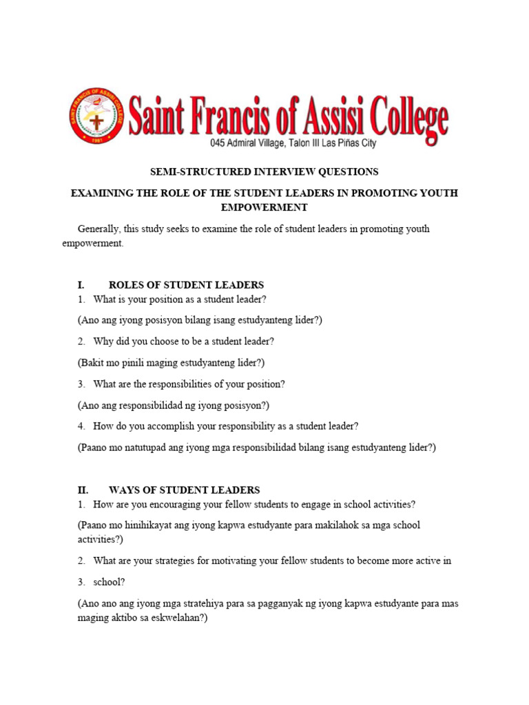 Group 1 Interview Questions | PDF