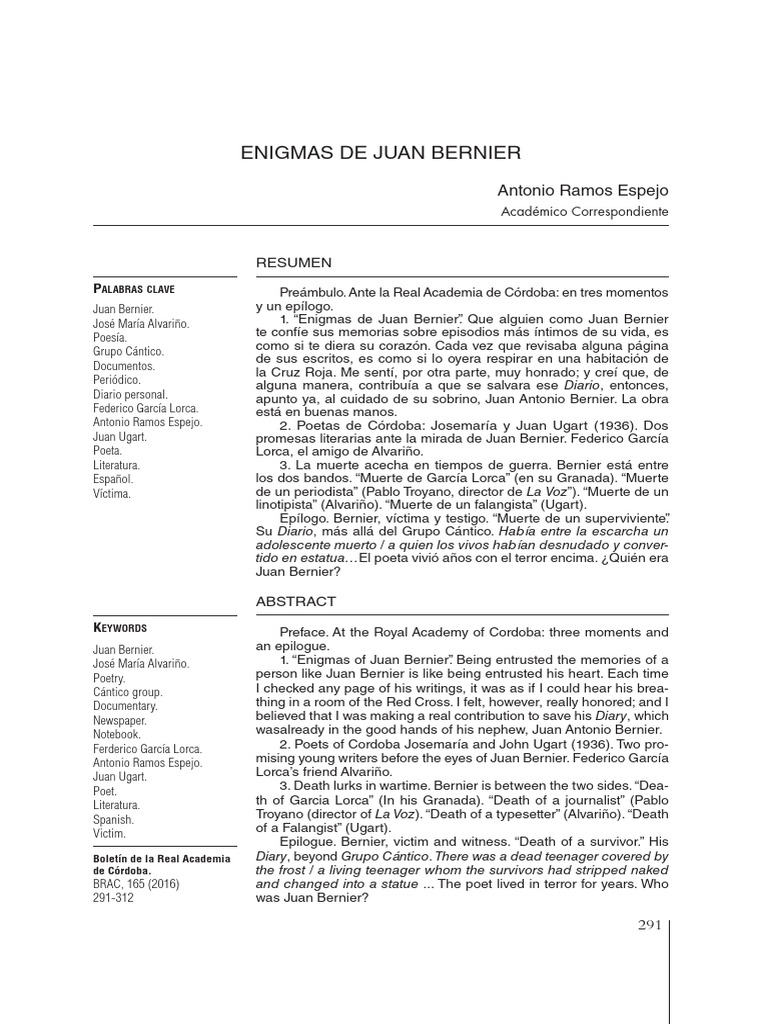 28 Enigmas de Juan Bernier | PDF | Federico García Lorca