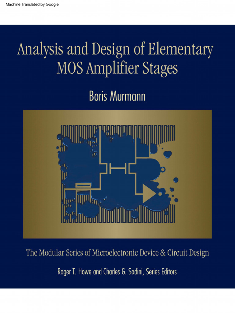 Analysis And Design Of Elementary Mos Amplifier Stages Pdf