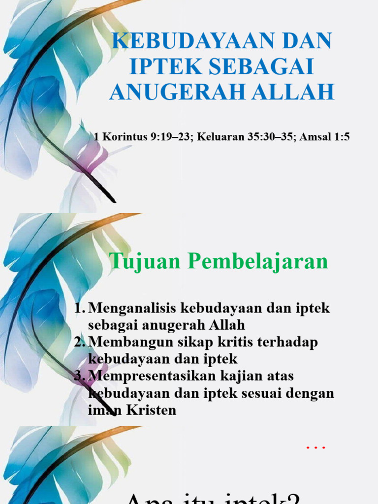 Kebudayaan Dan Iptek Sebagai Anugerah Allah | PDF