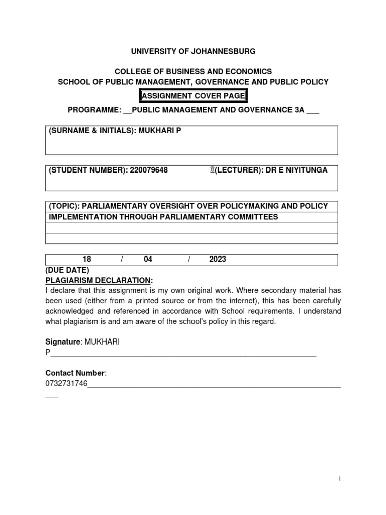 PUBLIC MANAGEMENT AND GOVERNANCE ASSIGNMENT 3A | PDF | Committee ...