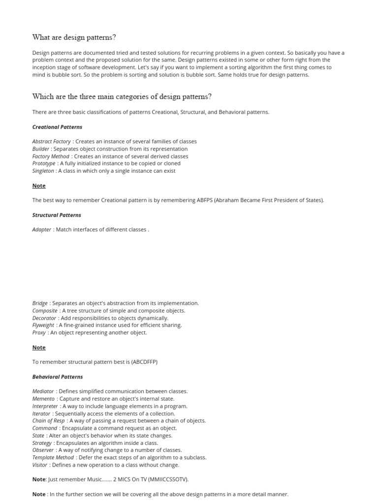 Design Pattern | PDF | Class (Computer Programming) | Method (Computer ... Design Pattern | PDF | Class (Computer Programming) | Method (Computer ...
