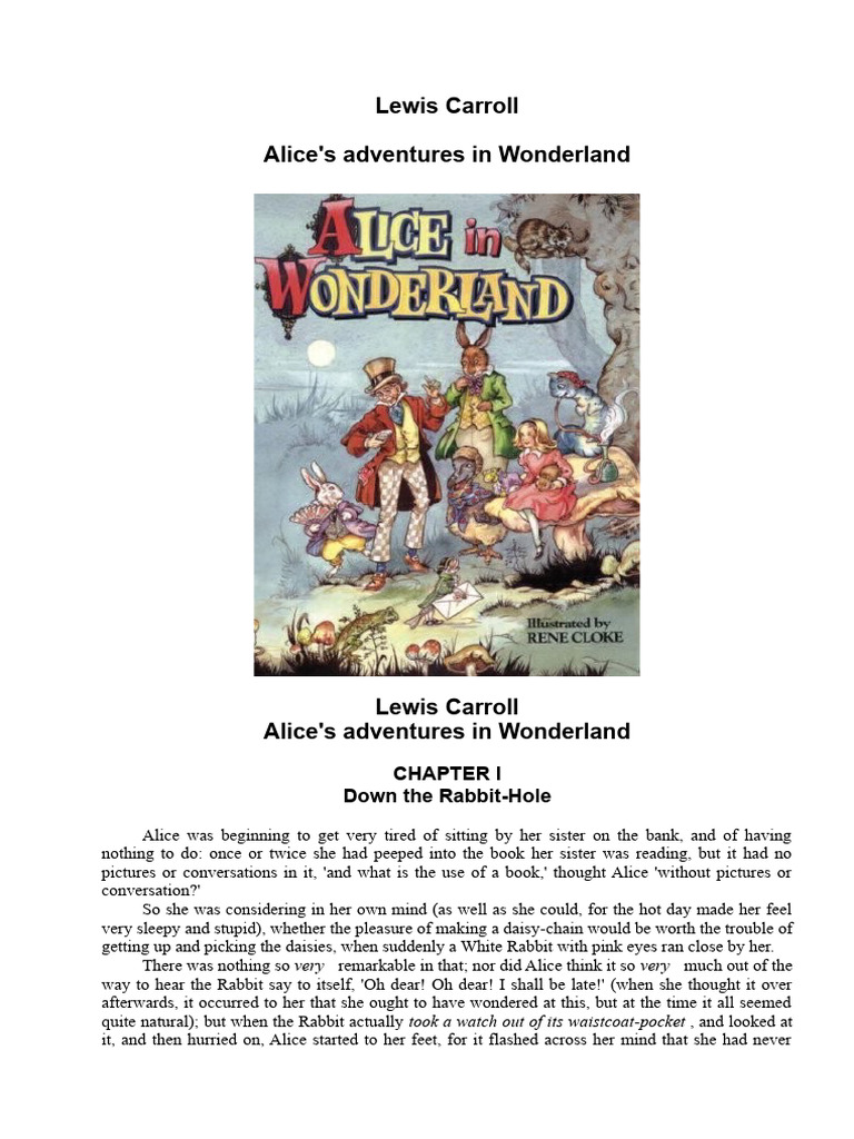 Alice's Adventures: Chapter 1 Summary | PDF