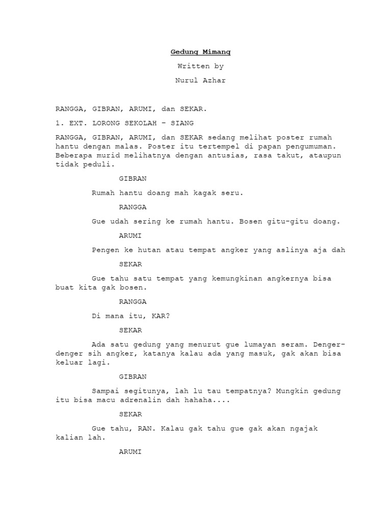 Script Film Horor | PDF