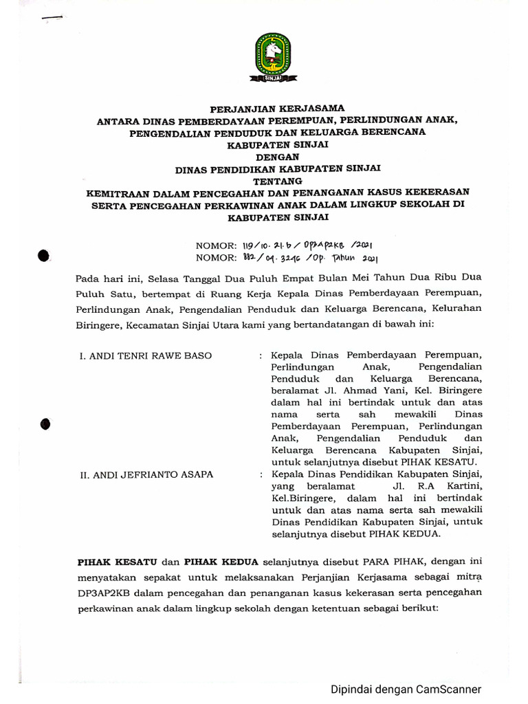 MOU 1 Kemitraan Dalam Pencegahan Dan Penanganan Kasus Kekerasan | PDF