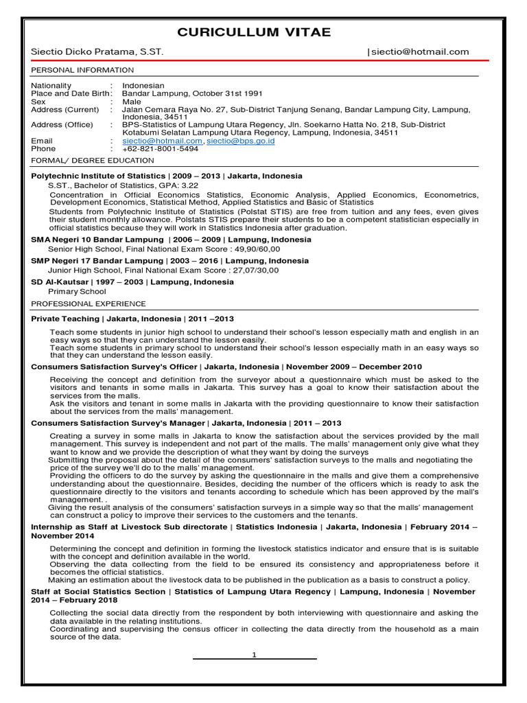 CV LPDP Edit | PDF | Official Statistics | Data