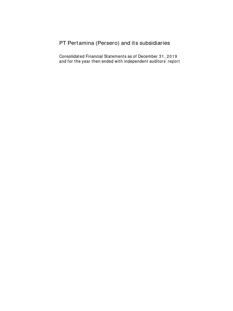 Financial Report Pertamina 2019 English Version-Rev | PDF | Natural Gas ...