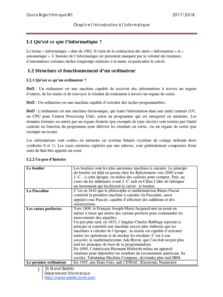 Chapitre 1 Introduction | Descargar gratis PDF | Programme informatique | Programmation