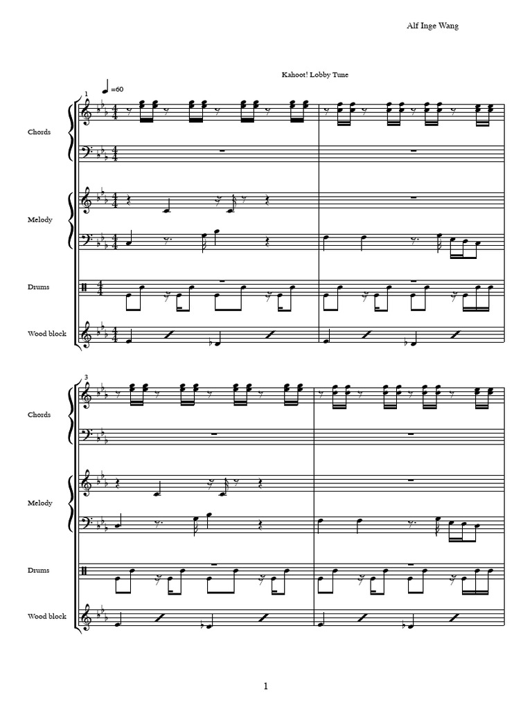Kahoot Lobby Tune Sheet Music | PDF