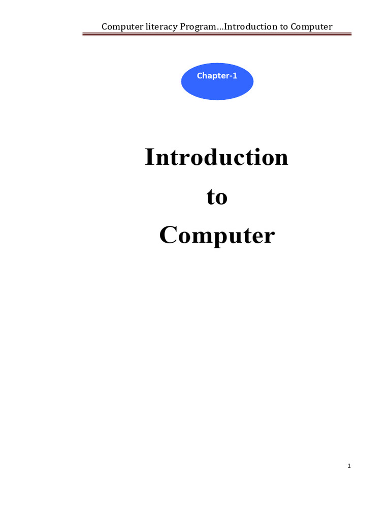Chapter 1 Introduction To Computer Basic Pdf Central Processing Unit Microcomputers 