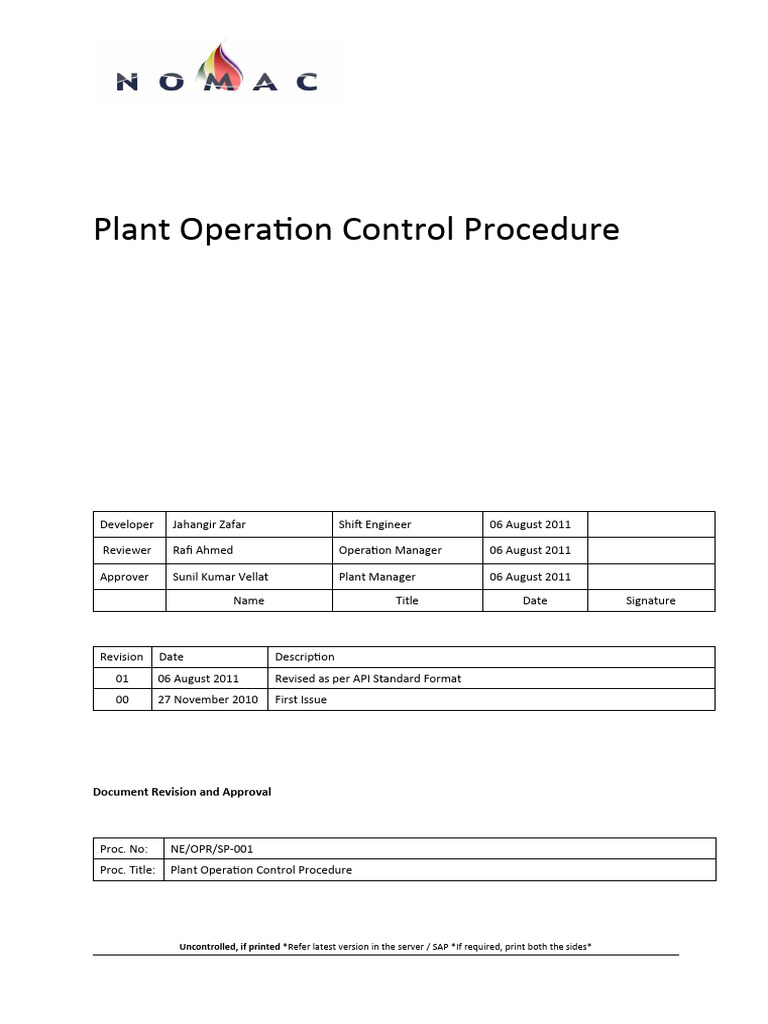 NEOPRSP001 - Rev. 01 - Pages 12 - Plant Operation Control Procedure ...