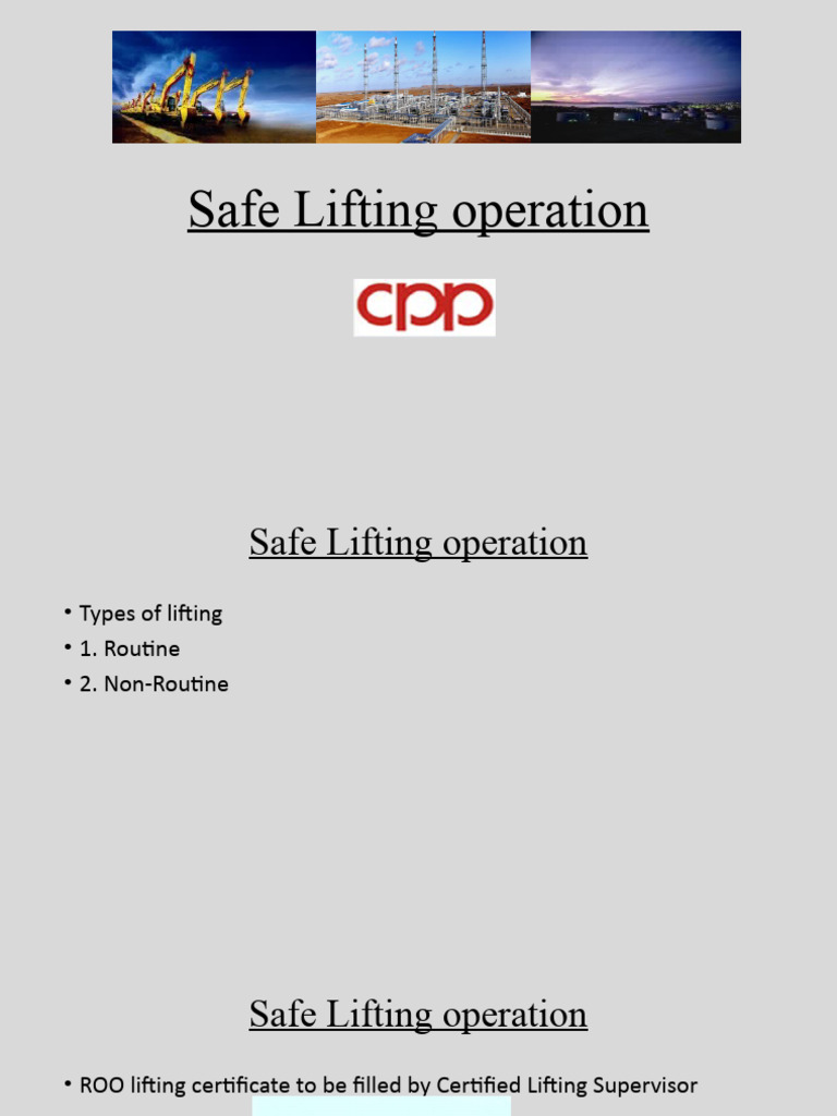 Safe Lifting Operation | PDF