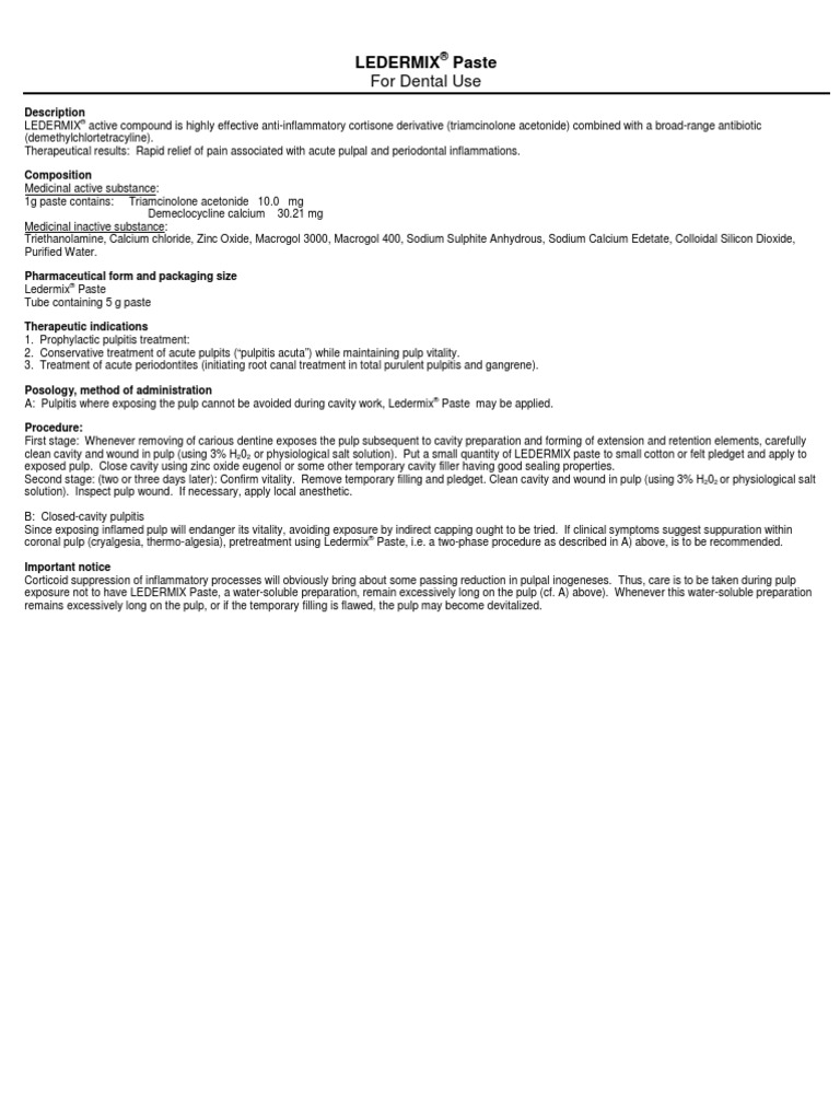 Ledermix | PDF | Medicine | Clinical Medicine