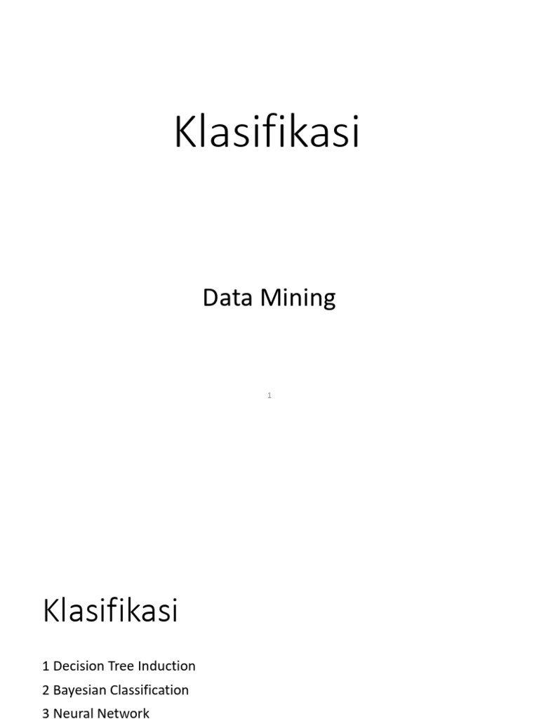 Klasifikasi. Data Mining | PDF Klasifikasi. Data Mining | PDF