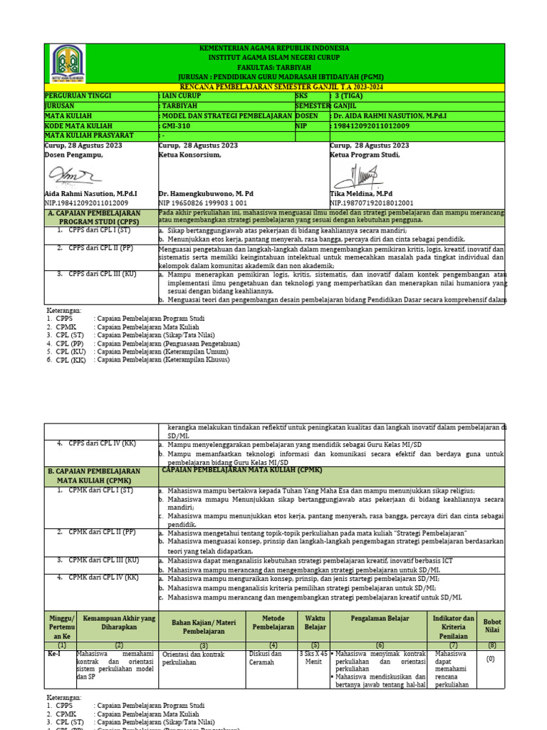 RPS Strategi PGMI 2023 | PDF | Karier & Perkembangan
