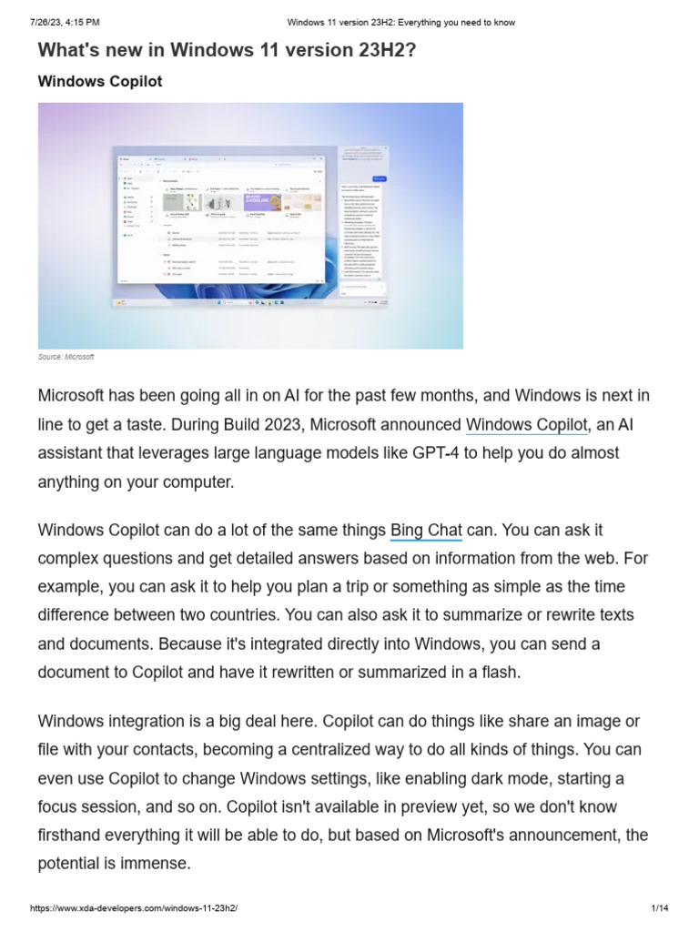 Windows 11 Version 23H2 - Everything You Need To Know | PDF | Microsoft ...