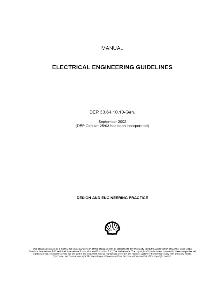 Electrical Engineer Guidelines 33.64.10.10 - TOAZ - Info | PDF