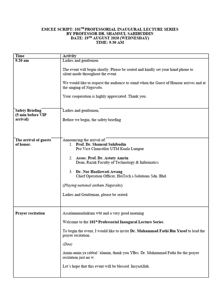 SPP 101 Emcee Script Edit SZM | PDF