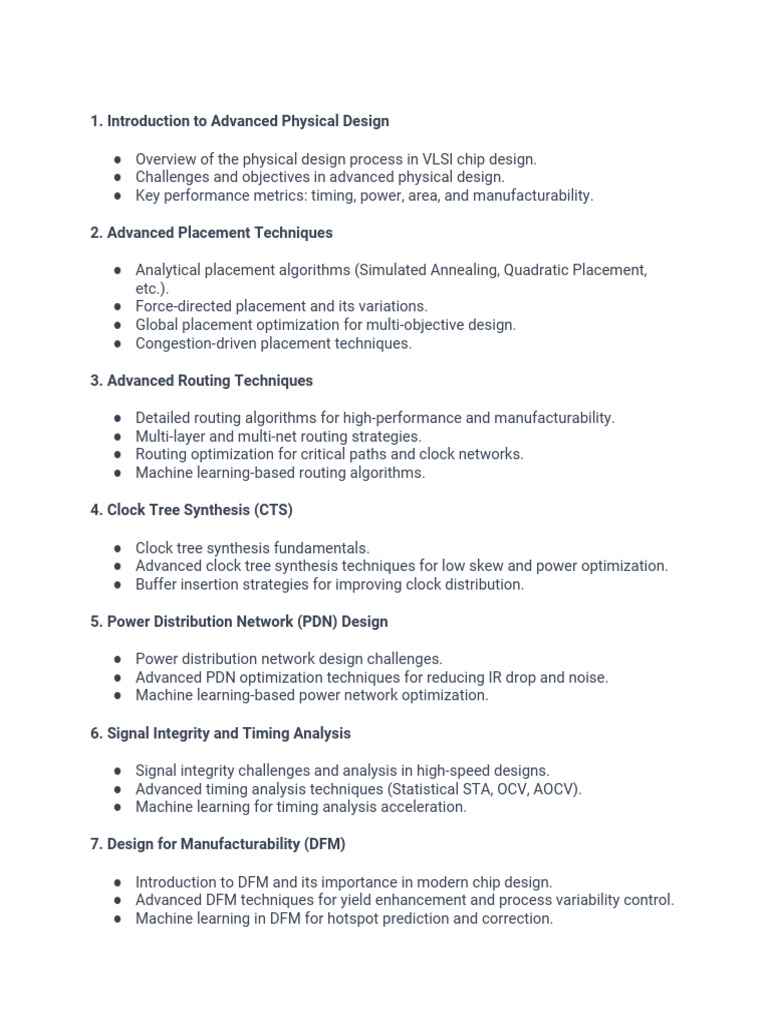 Course on Physical Design Techniques | PDF | Electronic Design Automation | Applied Mathematics