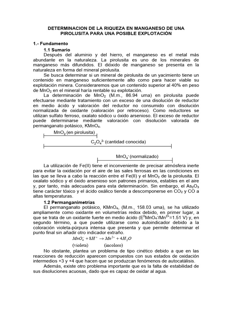 QA Practicas 2-3 | PDF | Redox | Manganeso