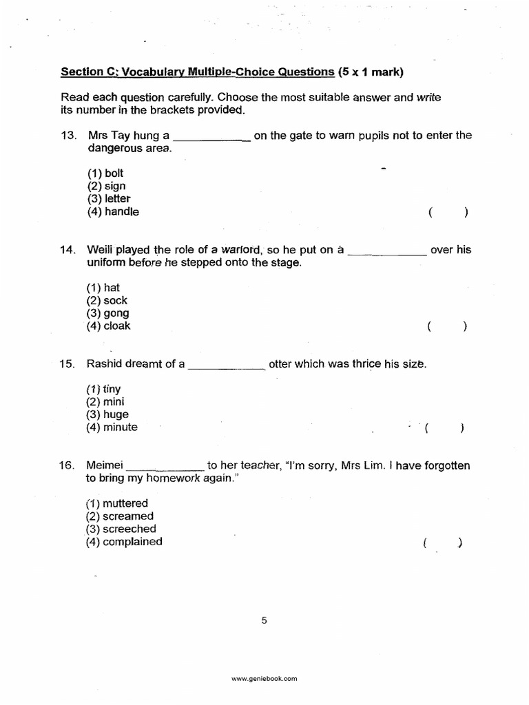 Primary 2 - English - 2018 - SA2 - 1 | PDF
