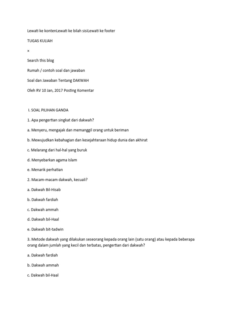 Contoh Soal Dakwah | PDF