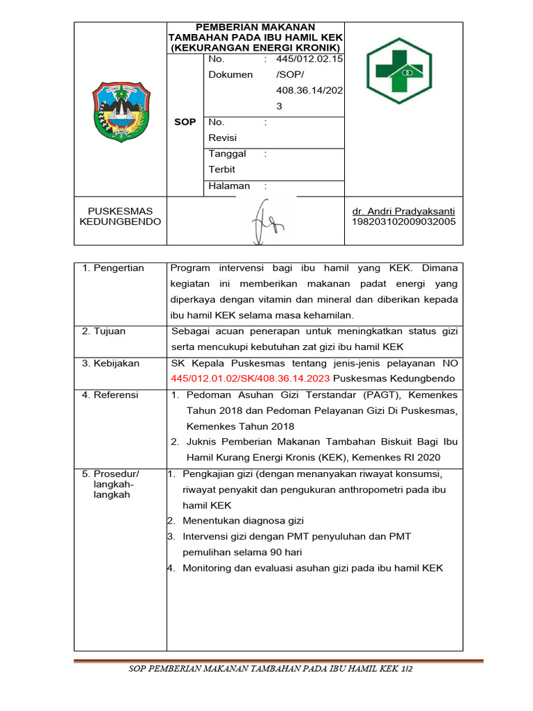 12 SOP PMT BUMIL KEK Fix | PDF