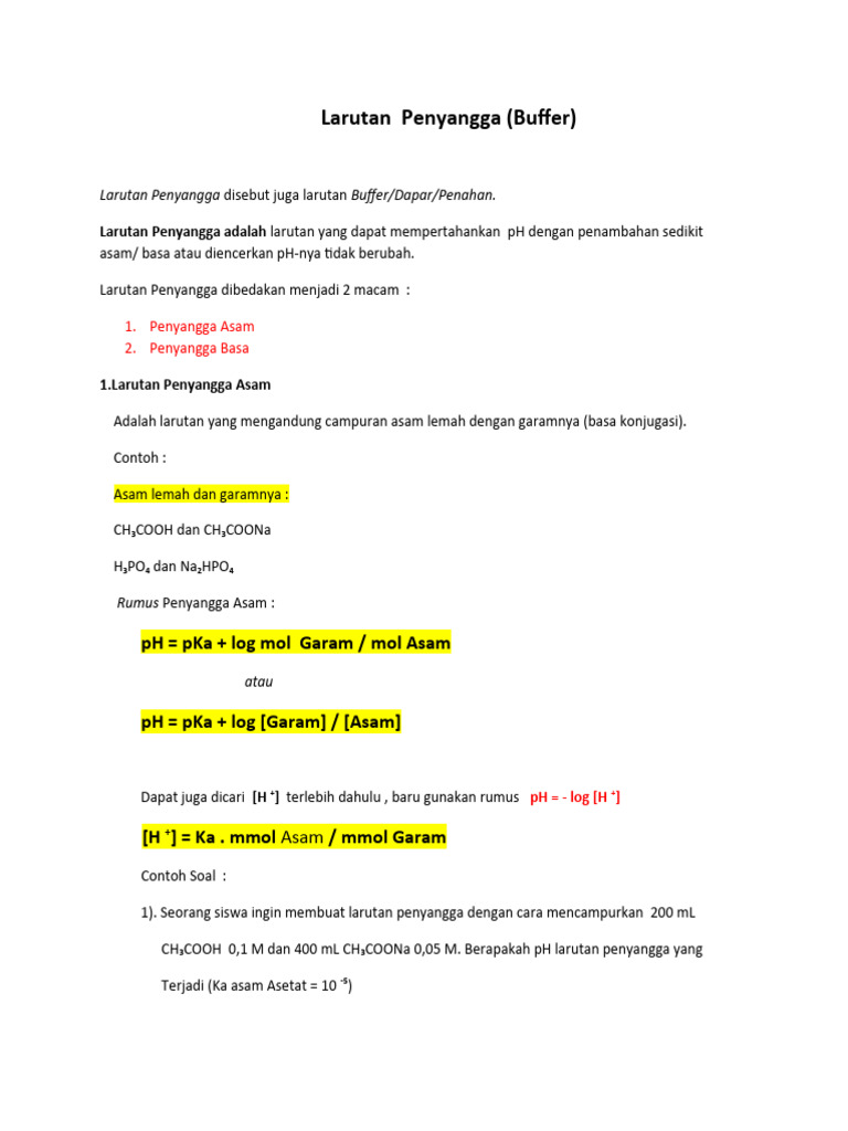Larutan Penyangga | PDF