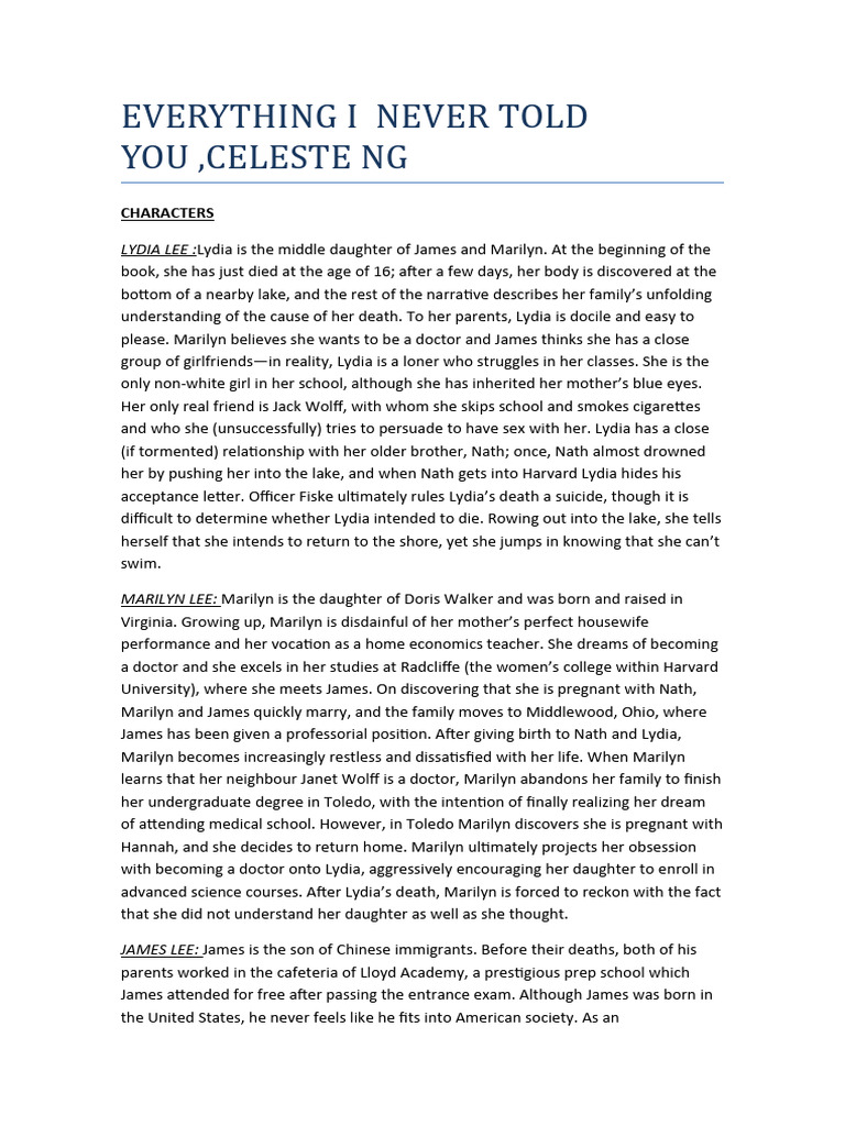 Everything I Never Told You | PDF