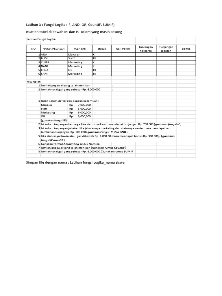 Latihan 3 Rumus Logika | PDF