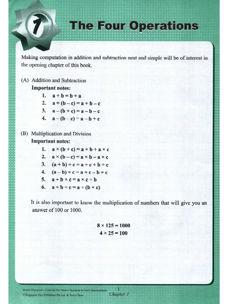 Four Operations | PDF