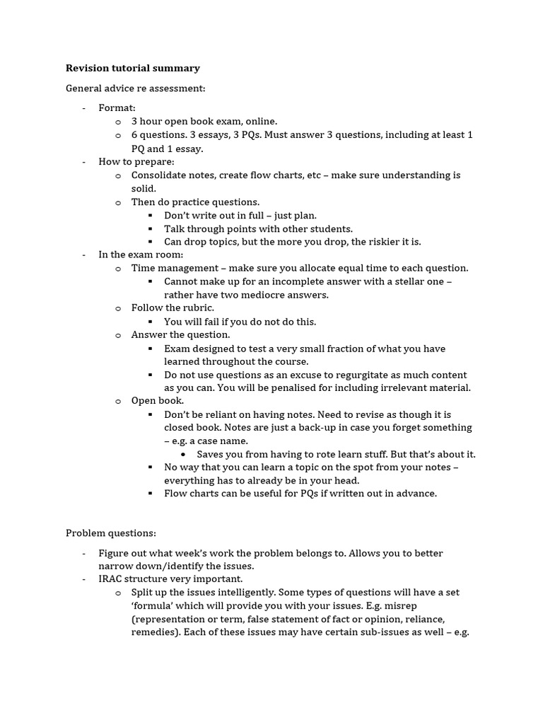 revision-tutorial-summary-pdf-misrepresentation-specific-performance