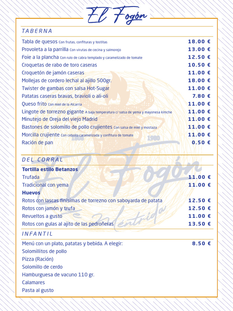 Carta Fogón | PDF | Alimentos | Cocina