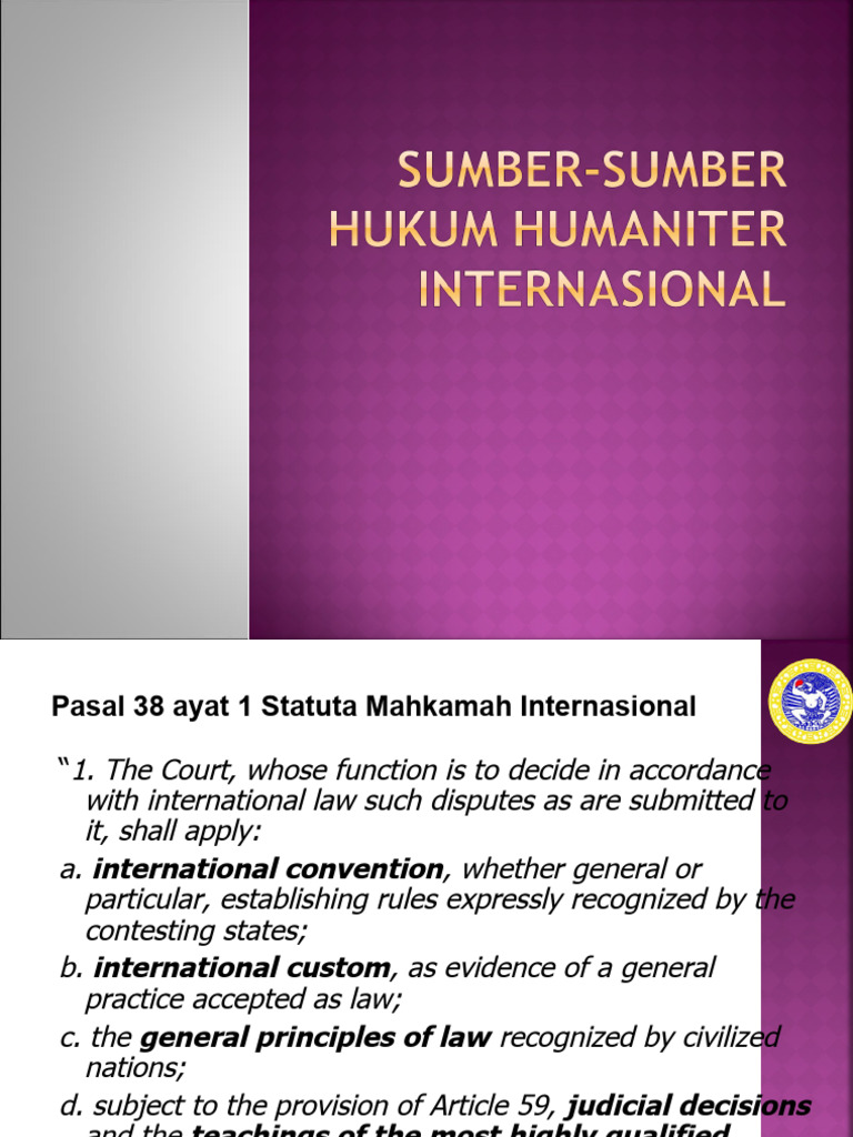 IV. Sumber-Sumber Hukum Humaniter Internasional | PDF