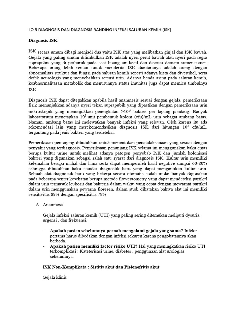 Panduan Diagnosis ISK | PDF | Kesehatan Holistik