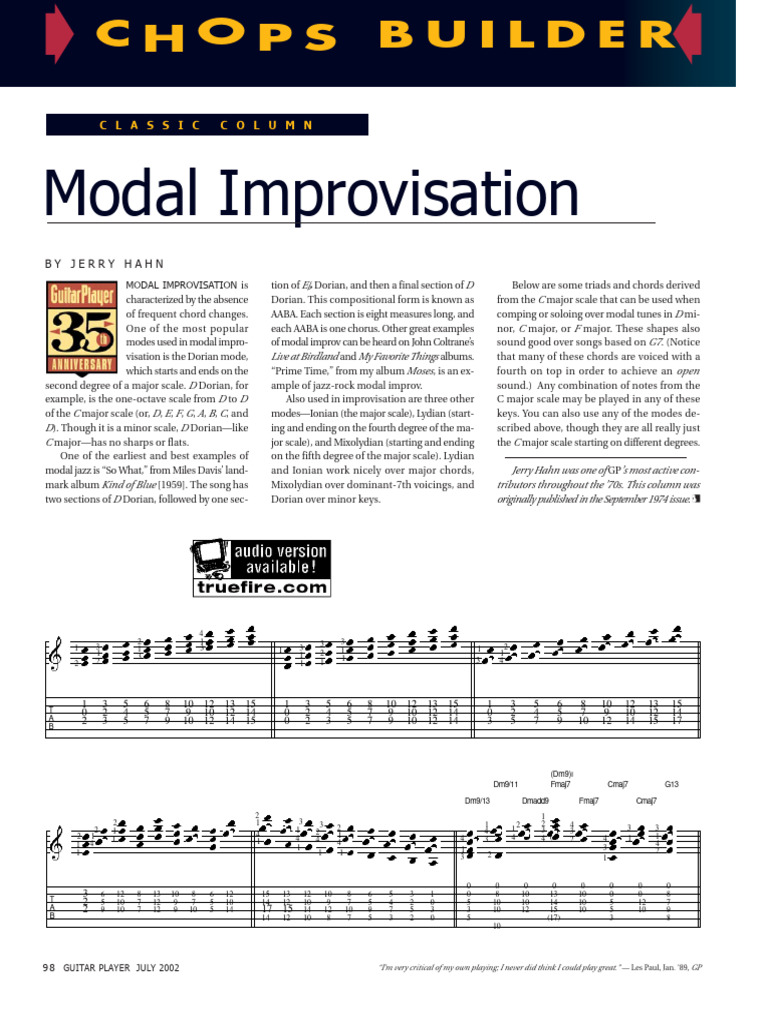 Modal Improvisation | PDF | Mode (Music) | Minor Scale