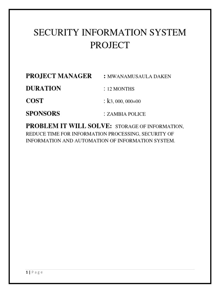 Security Information System | PDF | Information Security | National ...