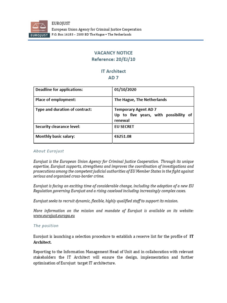 39 RR EU Vacancy Notice | PDF | Business