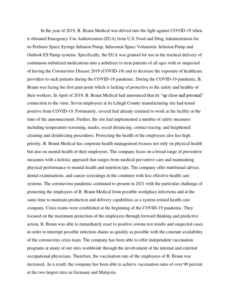 Case Study - Pain Points of B.Braun | PDF | Medical Device | Quality ...