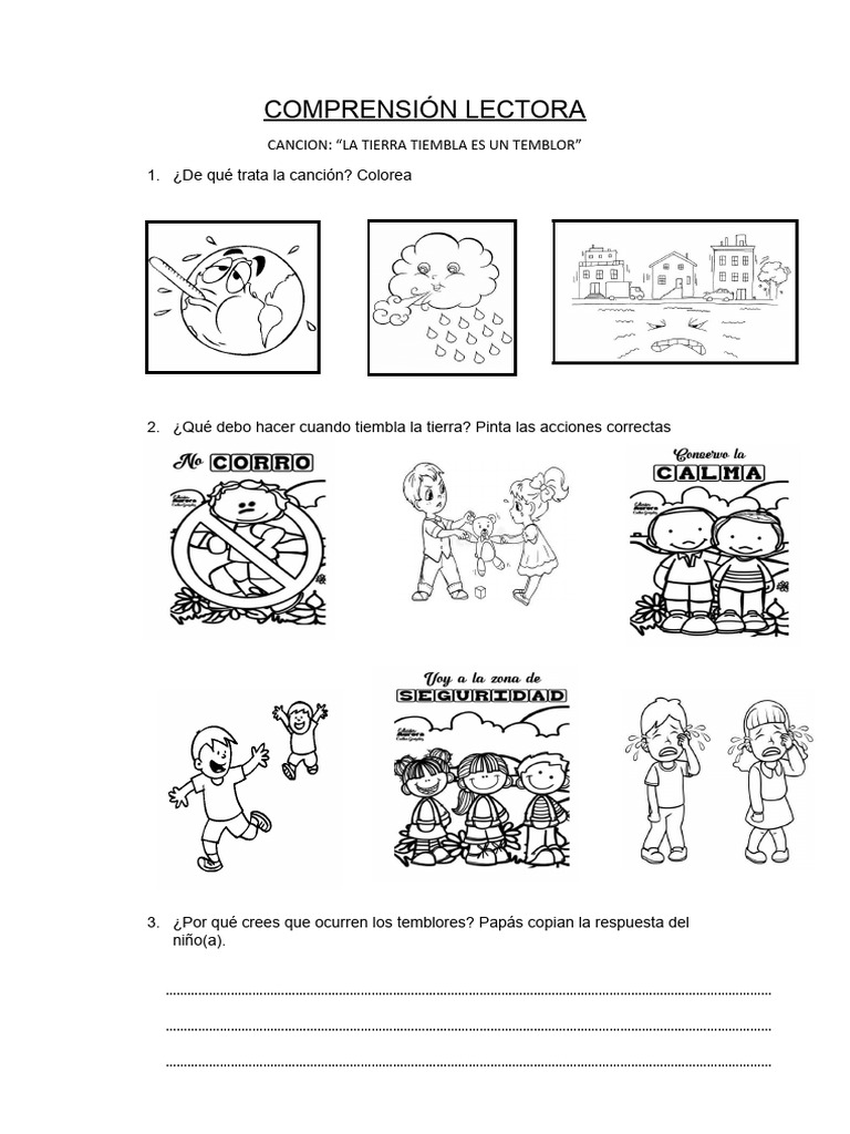 COMPRENSIÓN LECTORA Sismo | PDF | Libros para adolescentes