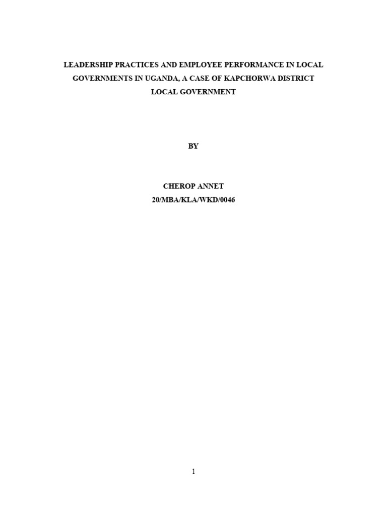 Cherop Tested Final | PDF | Leadership | Sampling (Statistics)