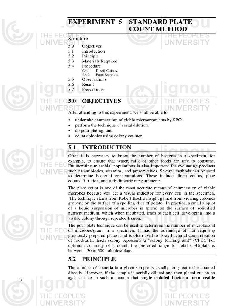 Experiment 5 | PDF | Colony Forming Unit | Microbiology