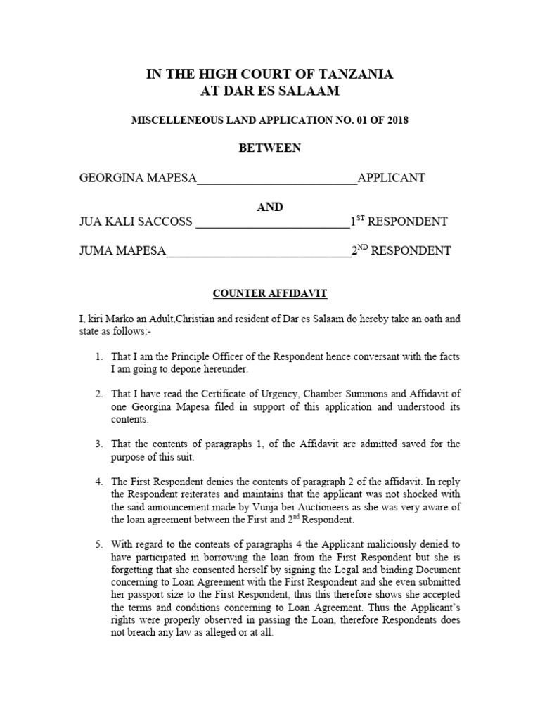 Counter Affidavit | PDF | Affidavit | Civil Law (Common Law) Counter Affidavit | PDF | Affidavit | Civil Law (Common Law)